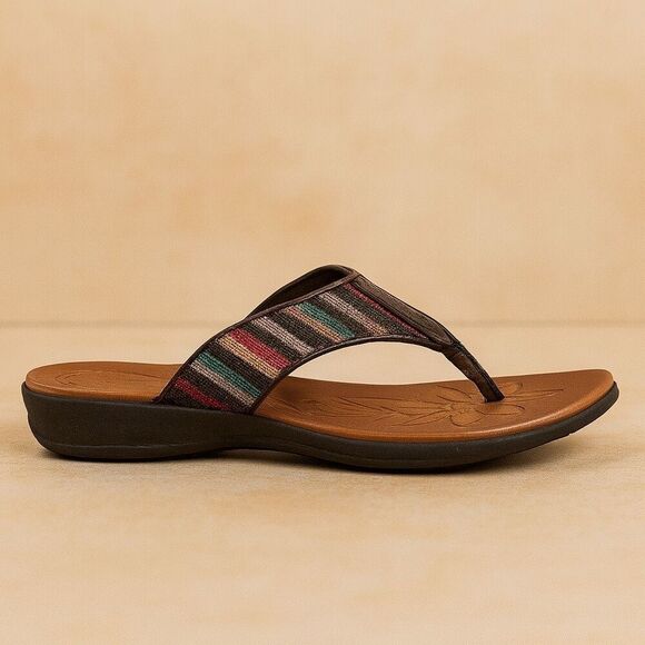 Born Concept | Shoes | Bocstriped Wedge Flip Flops Size 9 | Poshmark
